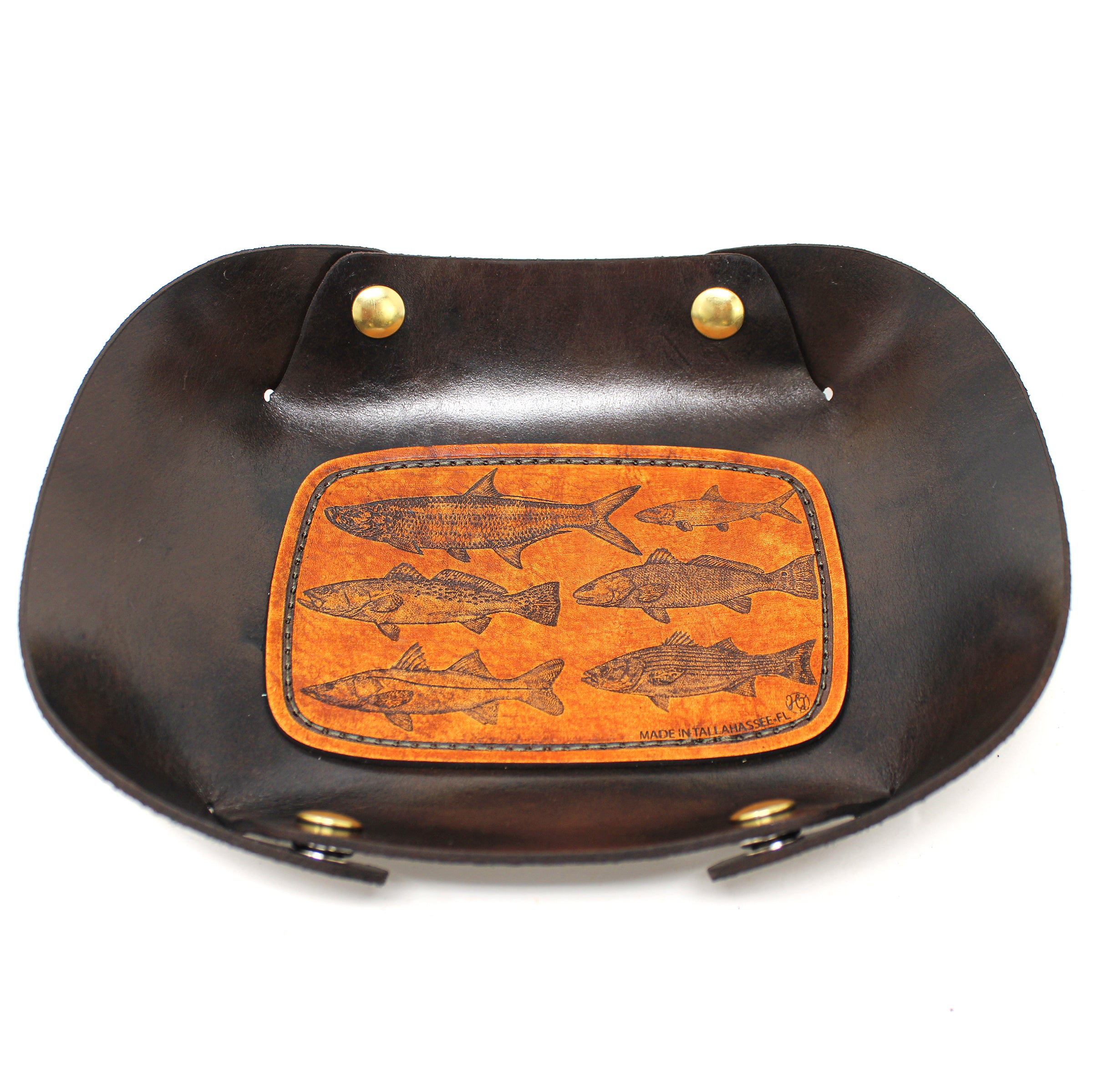 Leather Valet Tray - Inshore Slam